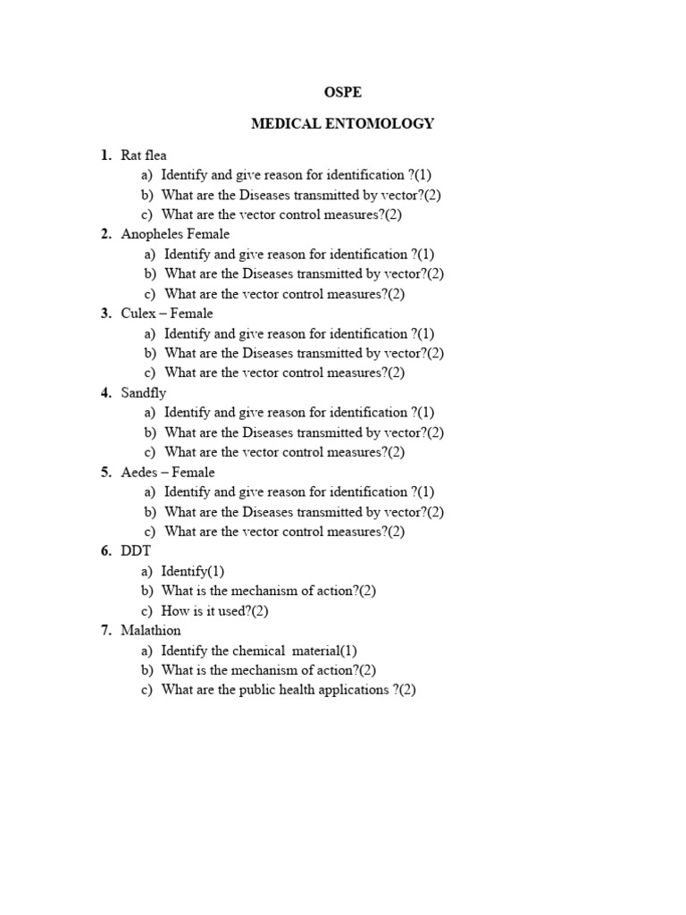 1.OSPE - Questions | PDF | Particulates | Public Health