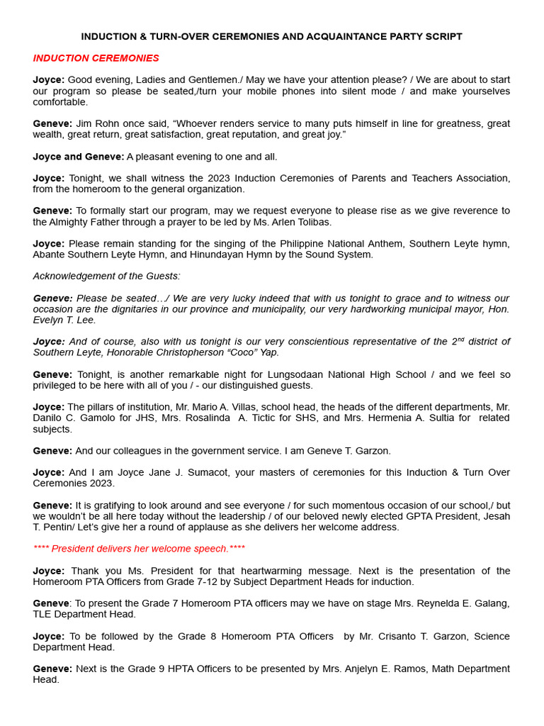 INDUCTION Script | PDF