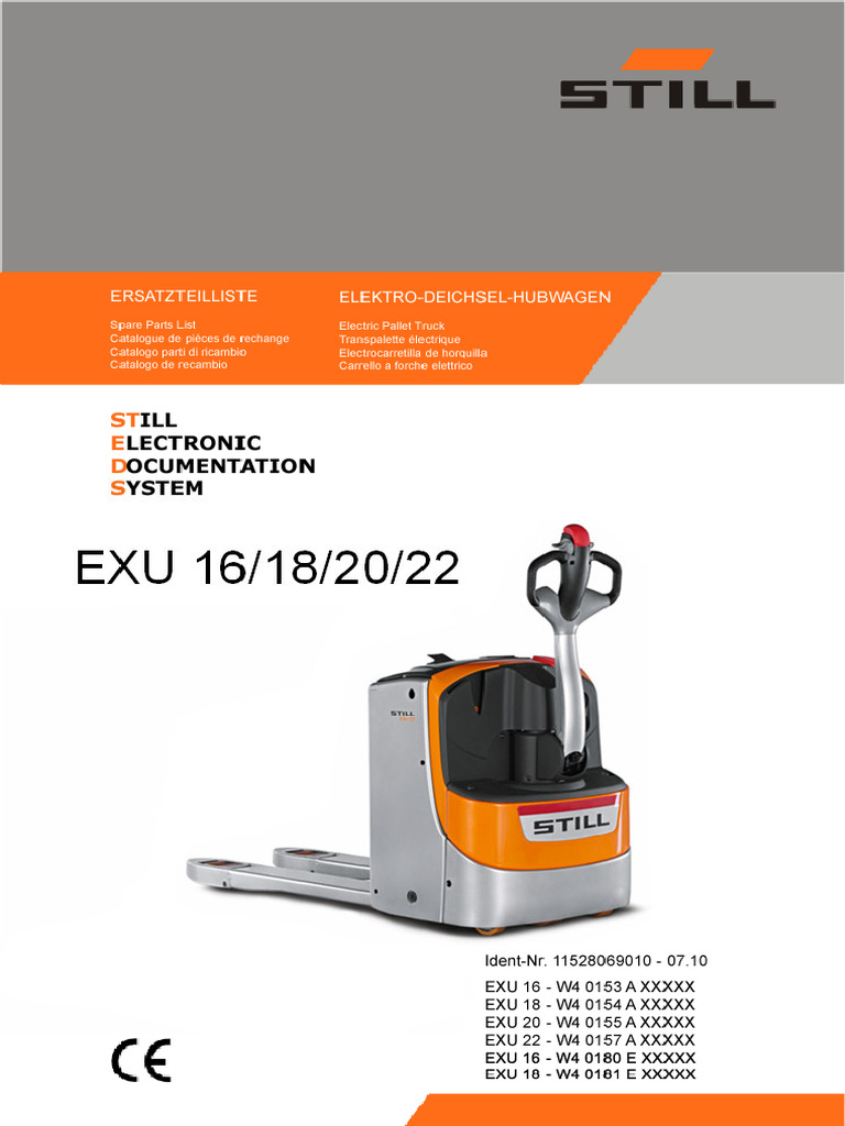 Manual de Despiece Still EXU 16/18/20/22 | PDF | Tornillo | Arandela ...