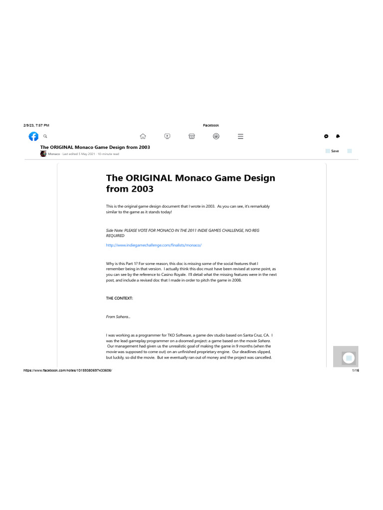 Original Monaco Game Design Document | PDF | Police