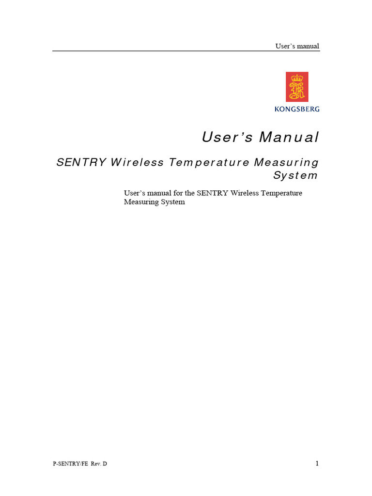 User's Manual: SENTRY Wireless Temperature Measuring System | PDF ...