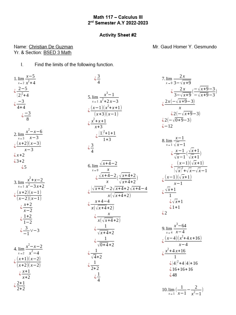 Sheet 2 Calculus III CDG | PDF