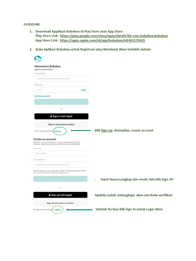 Guideline Apps Bobobox | PDF