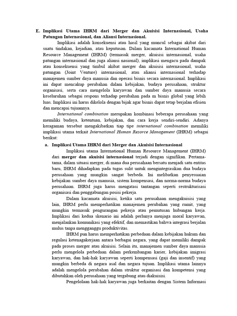 Poin 3 - IHRM Dan Implikasi Utamanya | PDF