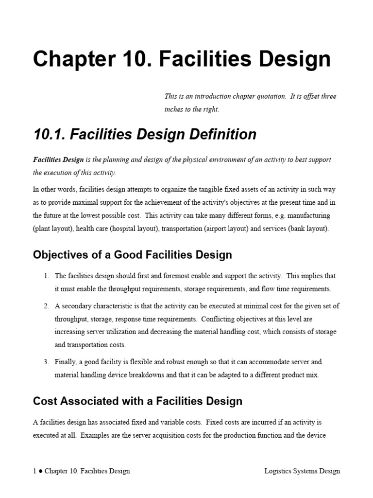 Facilities Design | PDF
