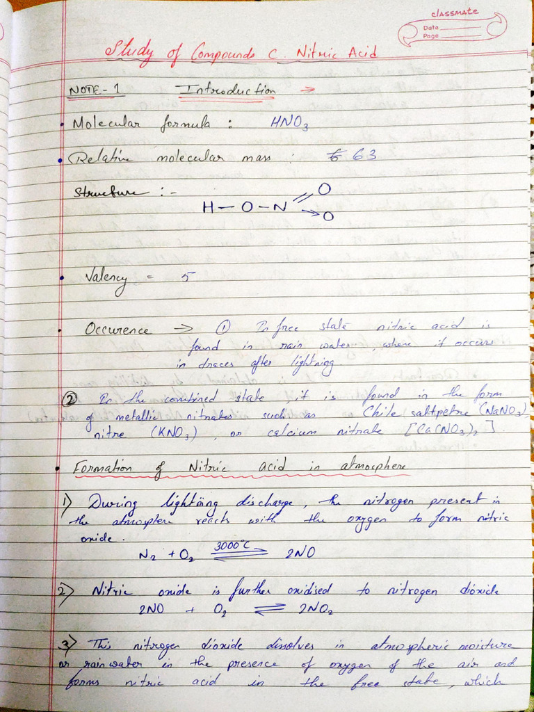 Chem CH 10 Study of Compounds HNO3 | PDF