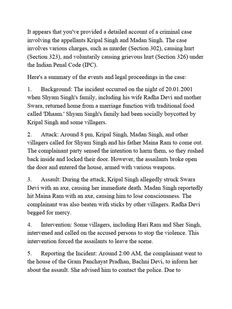 Facts As Per Problem Pdf Assault Acquittal 