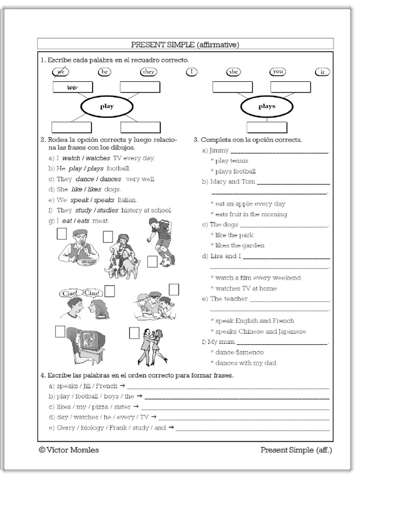 PRESENT SIMPLE (Affirmative) - PDF Descargar Libre | PDF