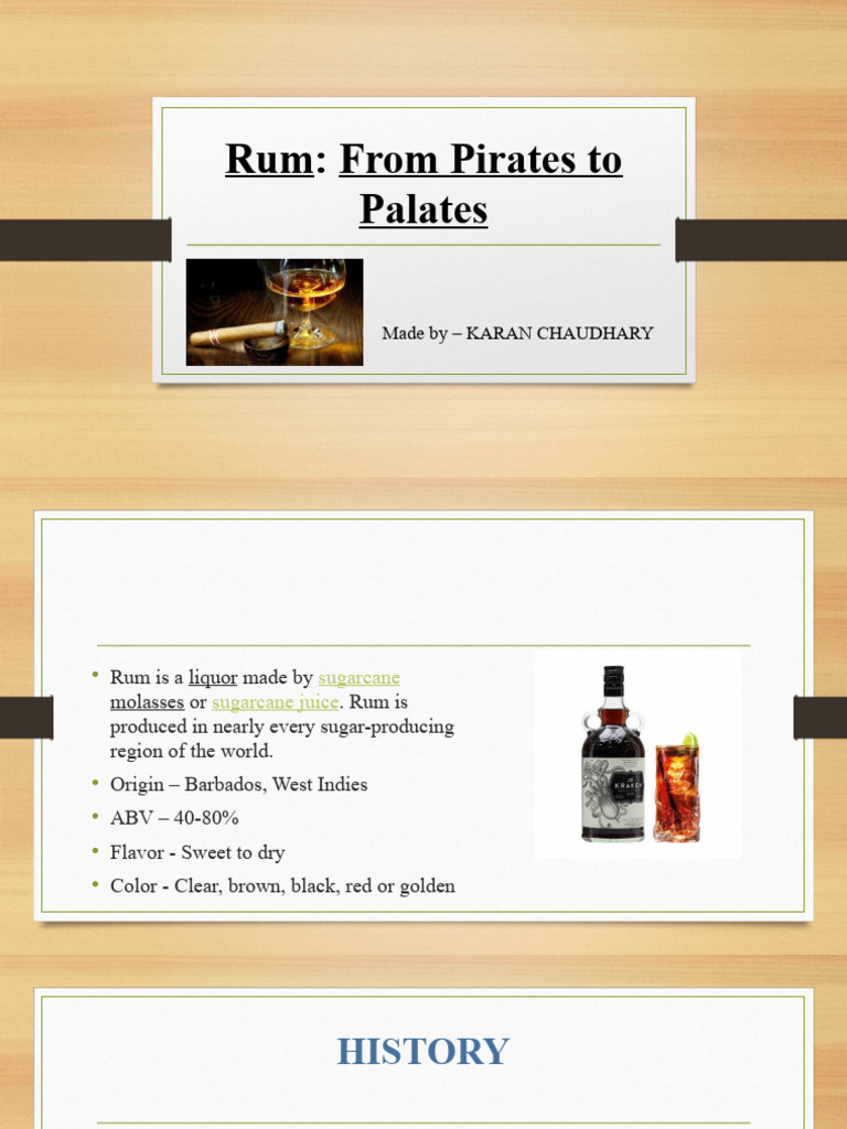 Rum PPT by Karan | PDF | Rum | Sugarcane
