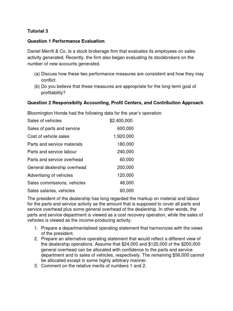 Tutorial 3 | PDF | Return On Investment | Financial Economics