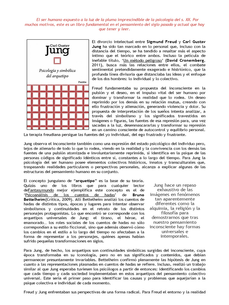Critica Psicologia y Simbolica Del Arquetipo de Carl Gustav Jung Ciencia Tienda Cienciassociales ...