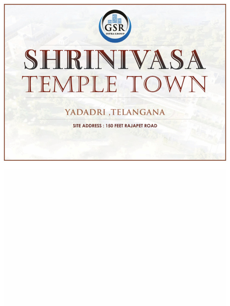GSR INFRA SHRINIVASA TEMPLE Brochure NEW M | PDF