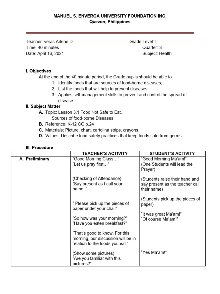 Lessonplan Grade2 Quarter3 HEALTH | PDF