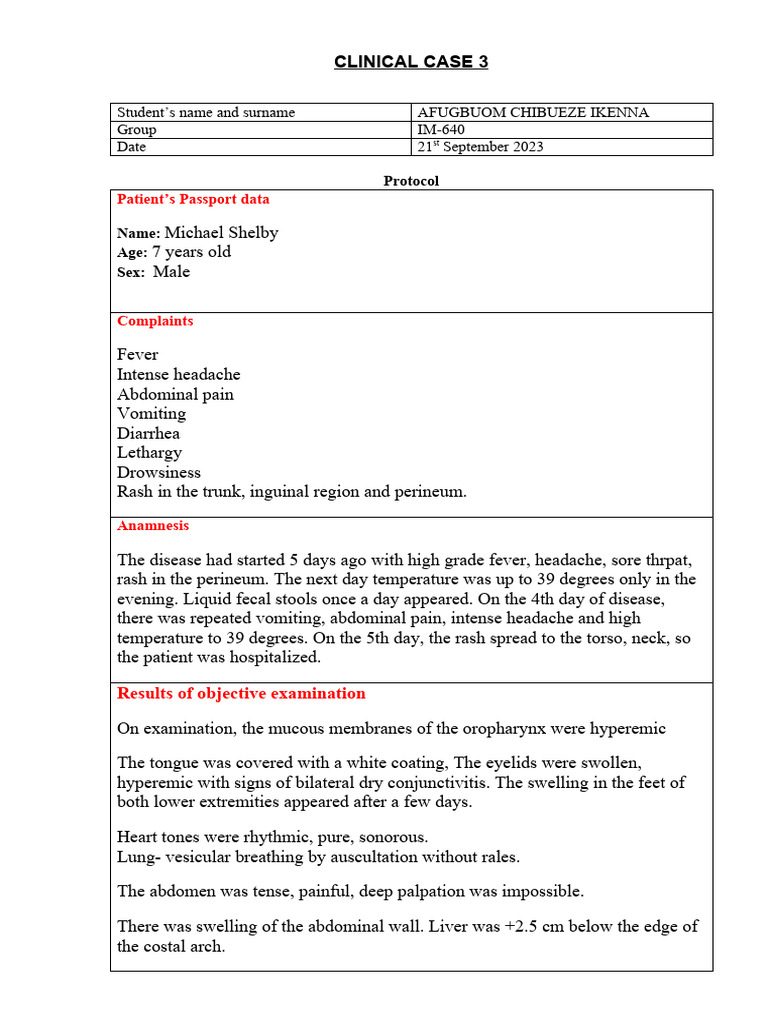 Chibueze Afugbuom Case 3 | PDF | Adenoviridae | Immunology