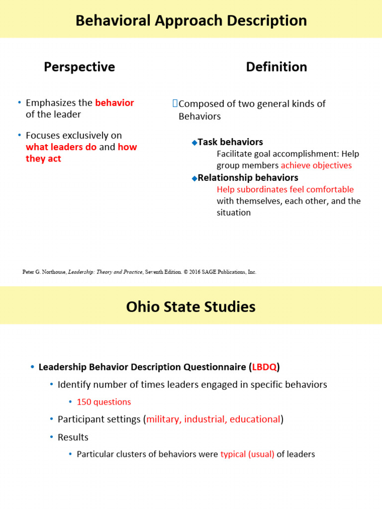 Behavioral Approach Description: Perspective | PDF | Leadership ...