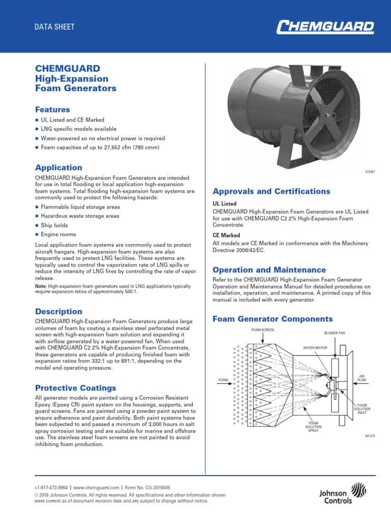 CG 2016005 CHEMGUARD High Expansion Foam Generator | PDF