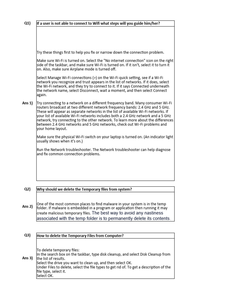 Sample Interview Questions - Technical Support Associate | PDF ... Sample Interview Questions - Technical Support Associate | PDF ...