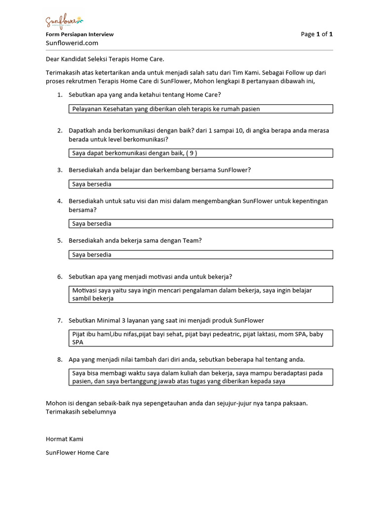 Nadya Ade Anggraini. Persiapan Interview | PDF