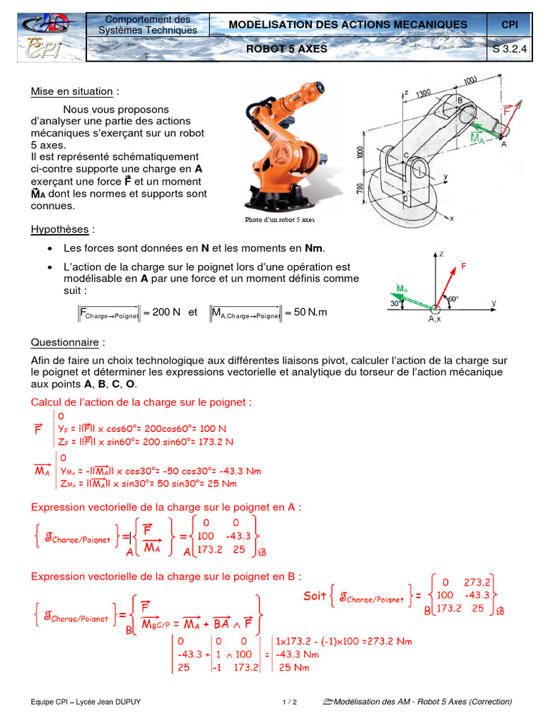 Modélisation Robot 5 Axes et Actions | PDF | Mécanique | Ingénierie ...