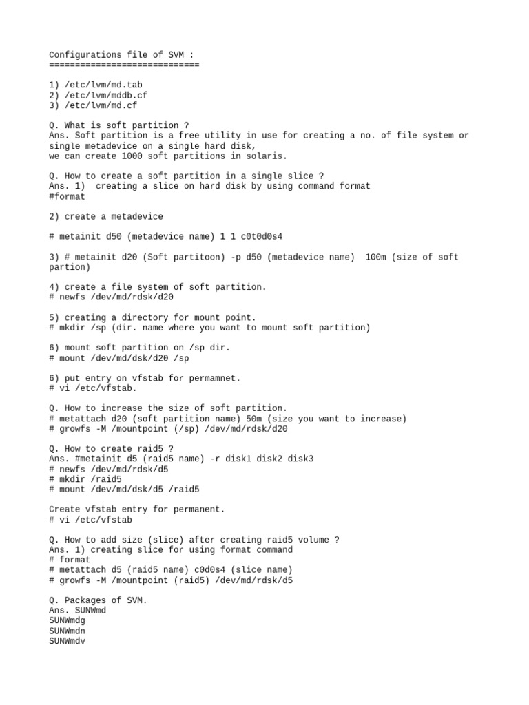 Solaris Volume Manager Guide | PDF