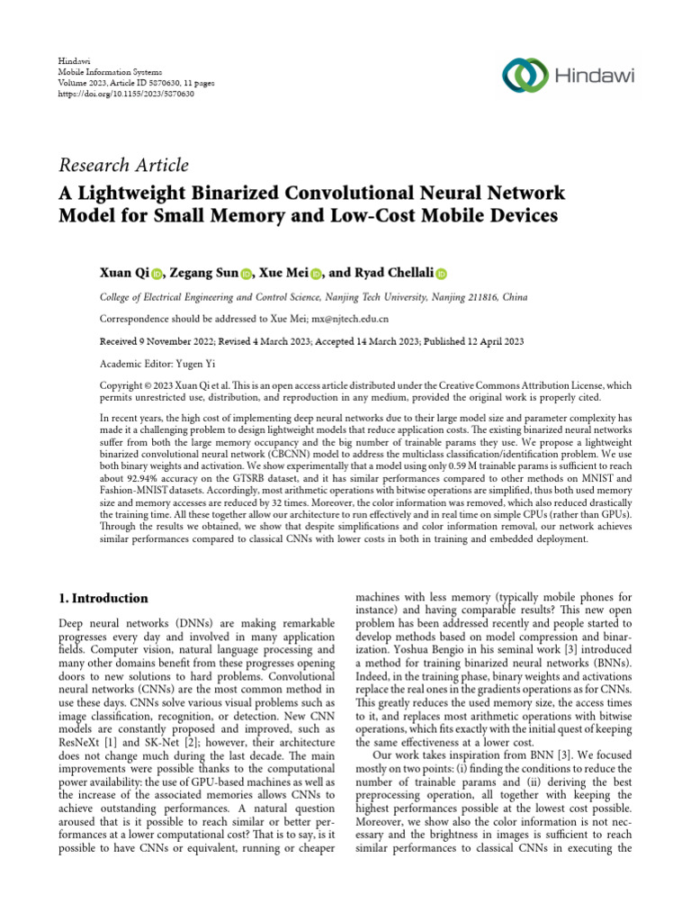 A Lightweight Binarized Convolutional Neural Network Model For Small ...