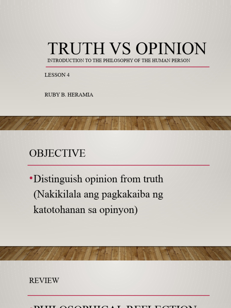 4 Truth VS Opinion | PDF