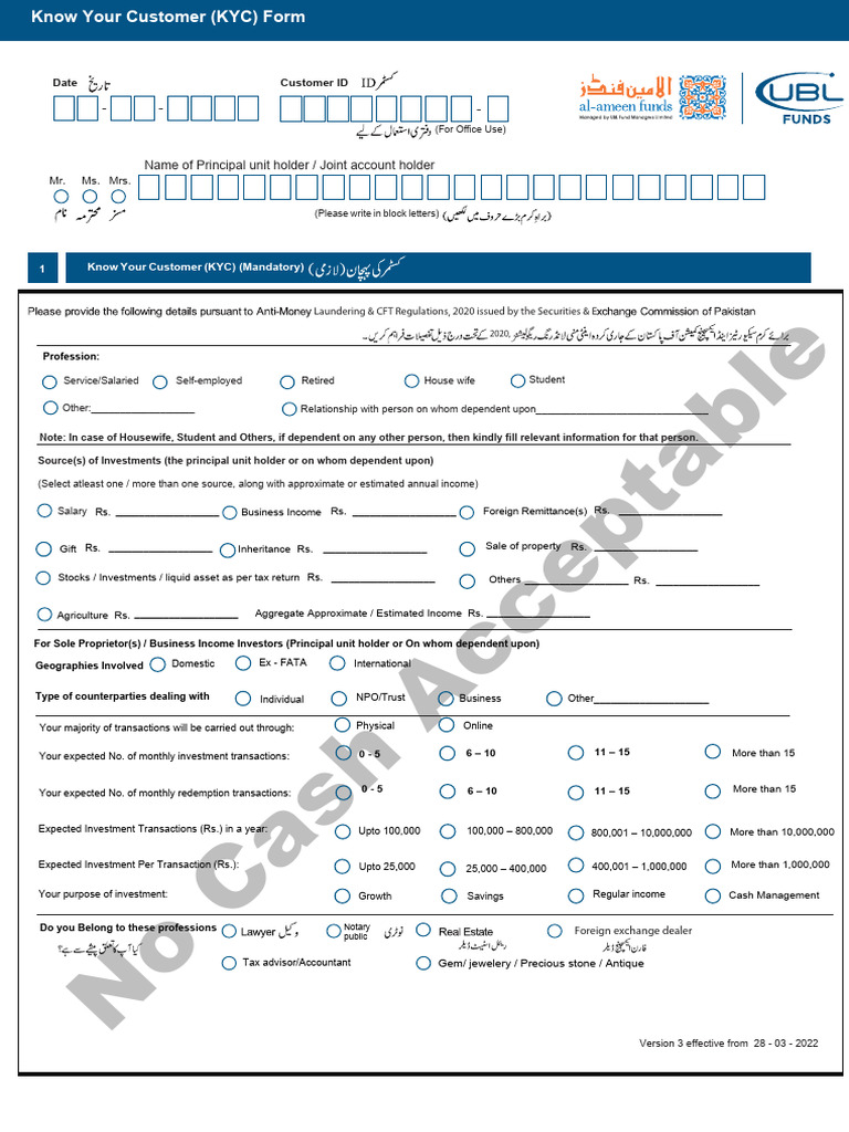 KYC Form 18 3 2022 1 | PDF | Finance & Money Management