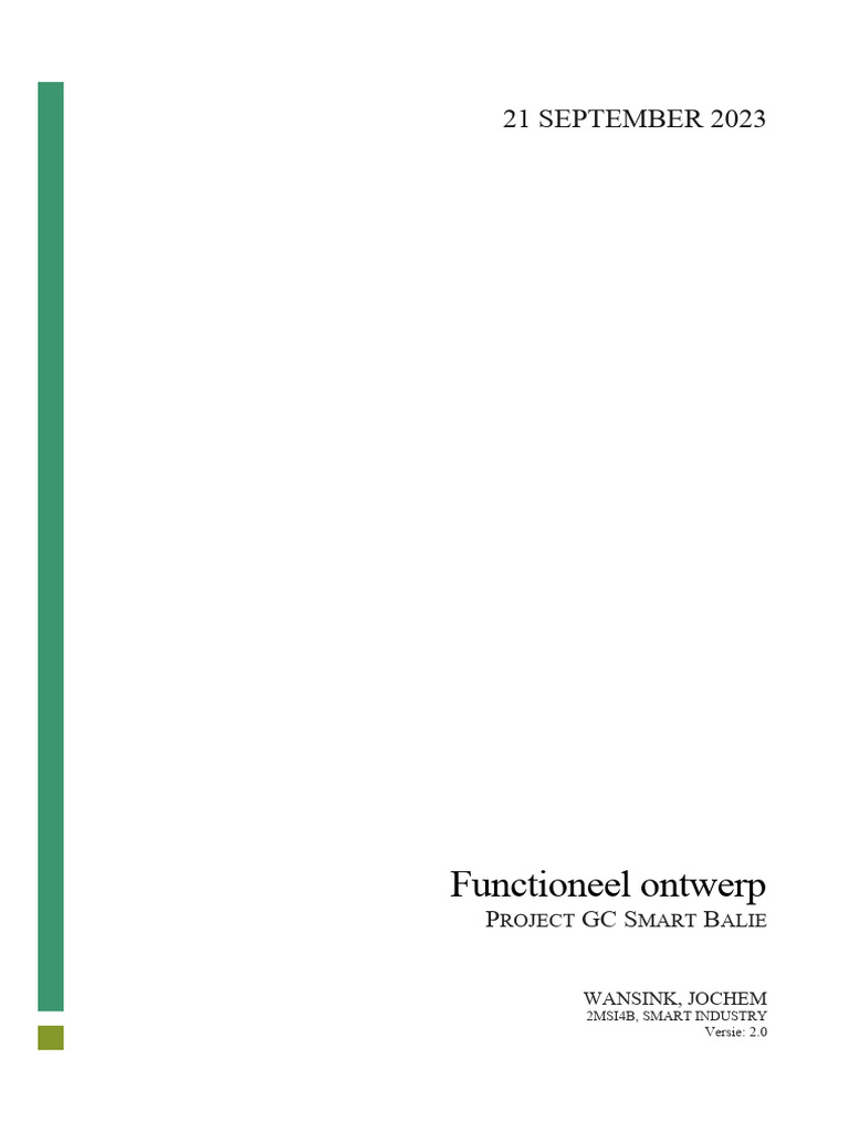 K1 Functioneel Ontwerp - Jochem Wansink | PDF