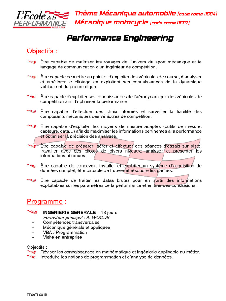 FP00TI-004B Fiche Descriptive | PDF | Voitures | Motocyclette