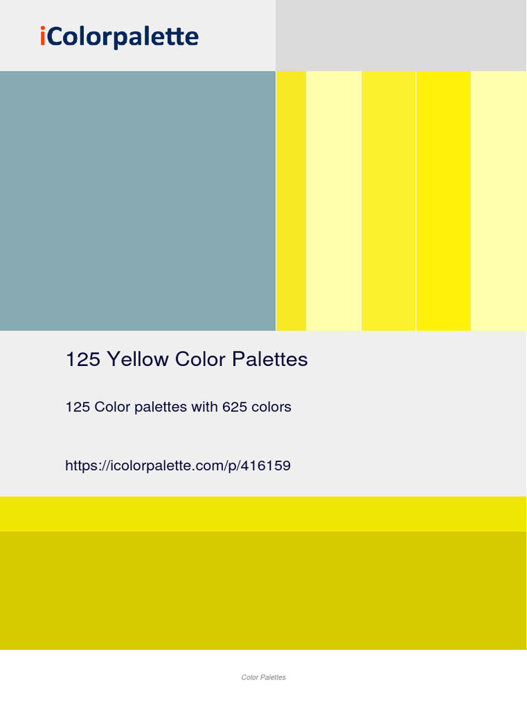 125 Yellow Color Palettes Guide | PDF