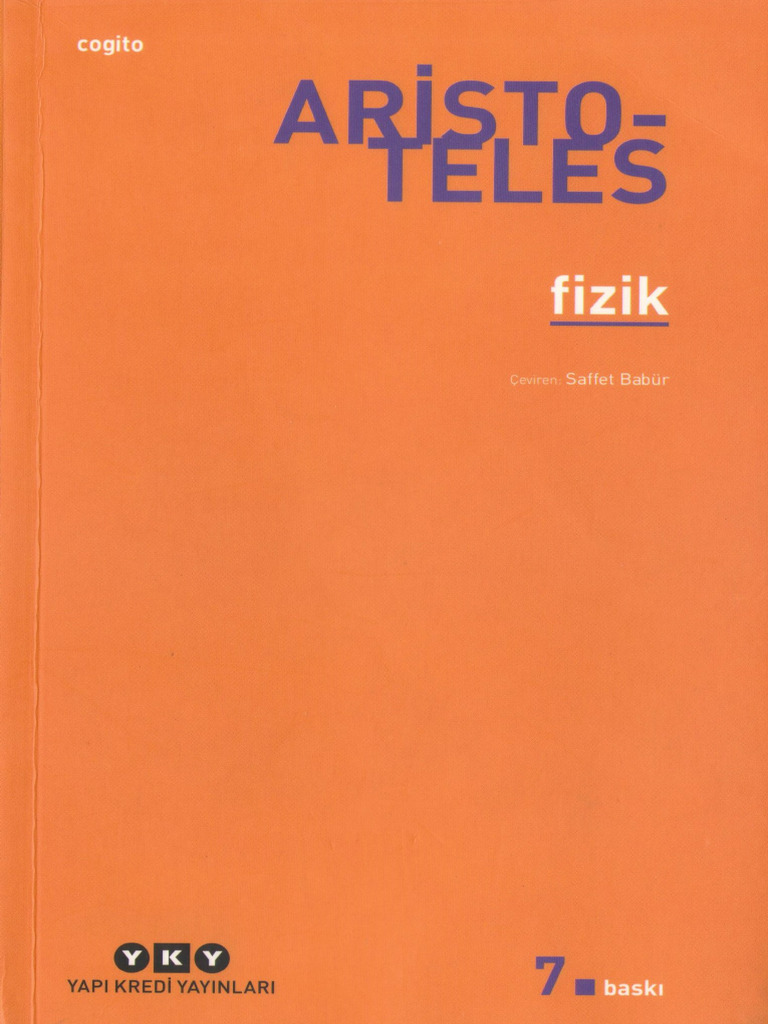 Aristoteles Fizik YKY 7. Baskı | PDF