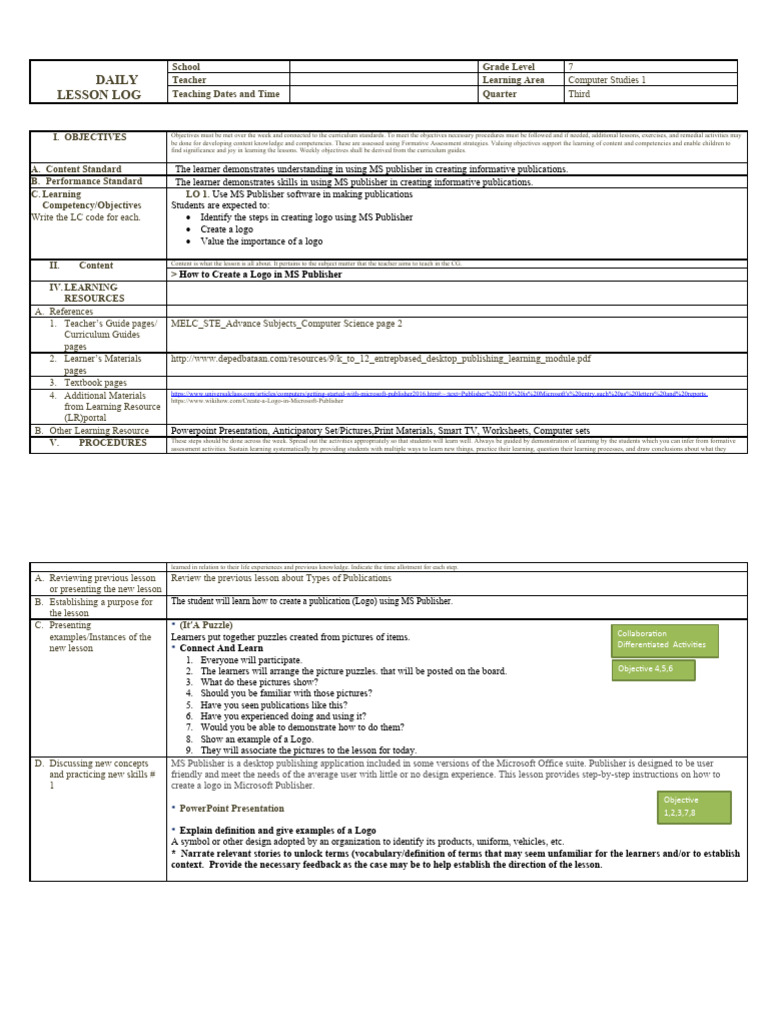 DLL Logo | PDF | Learning | Curriculum