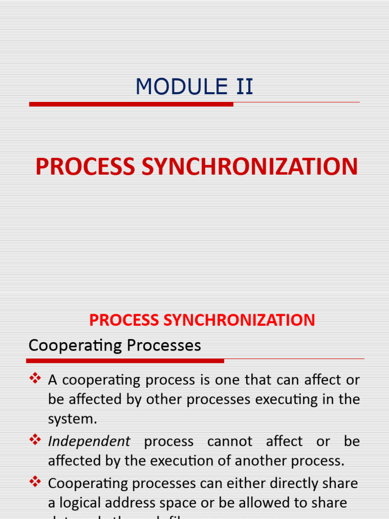 OS Unit-II - Process Synchronization | PDF | Process (Computing ... OS Unit-II - Process Synchronization | PDF | Process (Computing ...