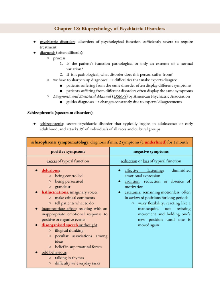 PPII - 5 (Ch. 18, Biopsychology) | PDF | Mania | Bipolar Disorder