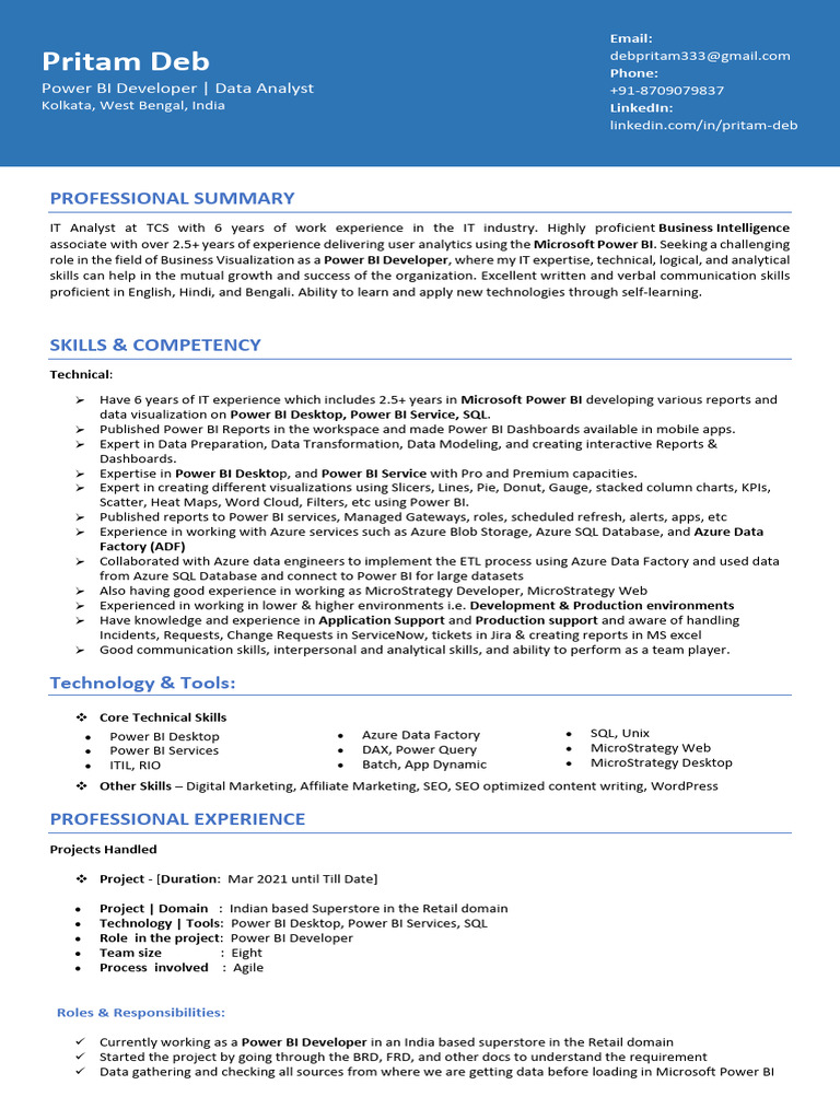 Pritam Deb - Resume | PDF