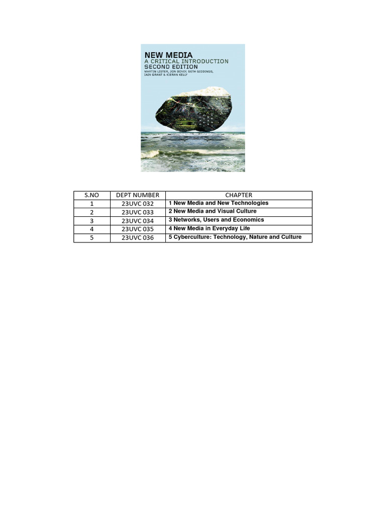 New Media Studies Course Outline | PDF