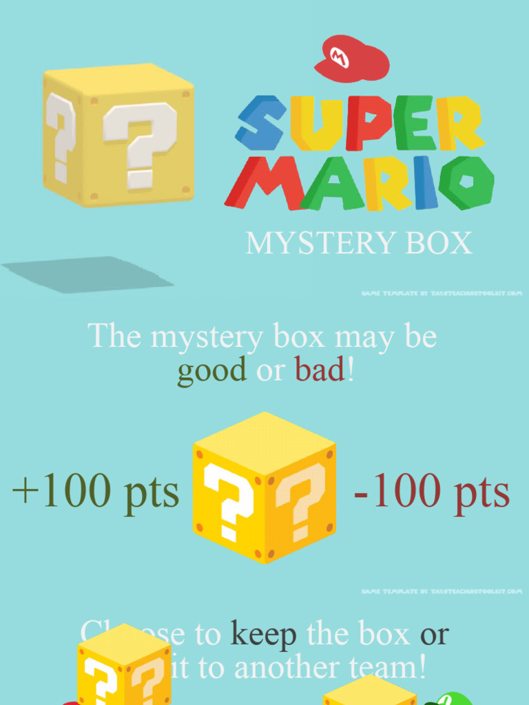 Super Mario Mystery Box Game Template | PDF | Sports & Recreation