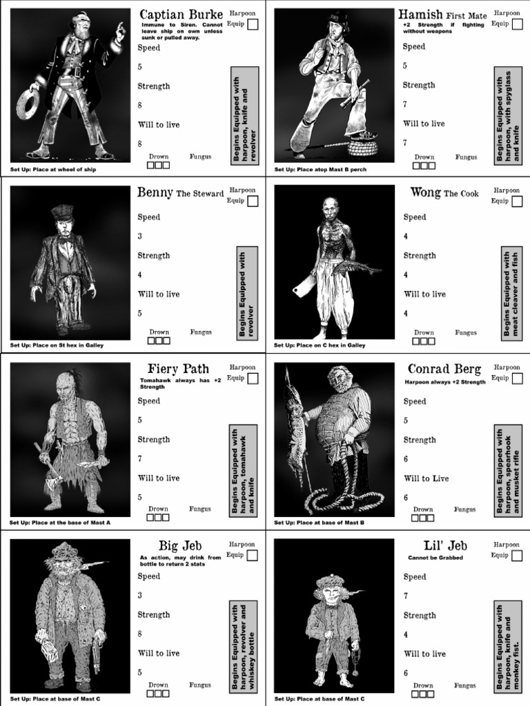 Sea Evil Character Sheets | PDF