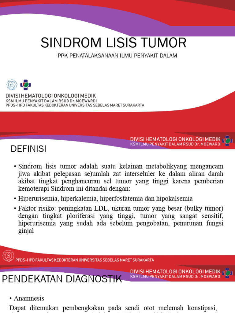 Sindrom Lisis Tumor - PPK Penatalaksanaan PAPDI | PDF