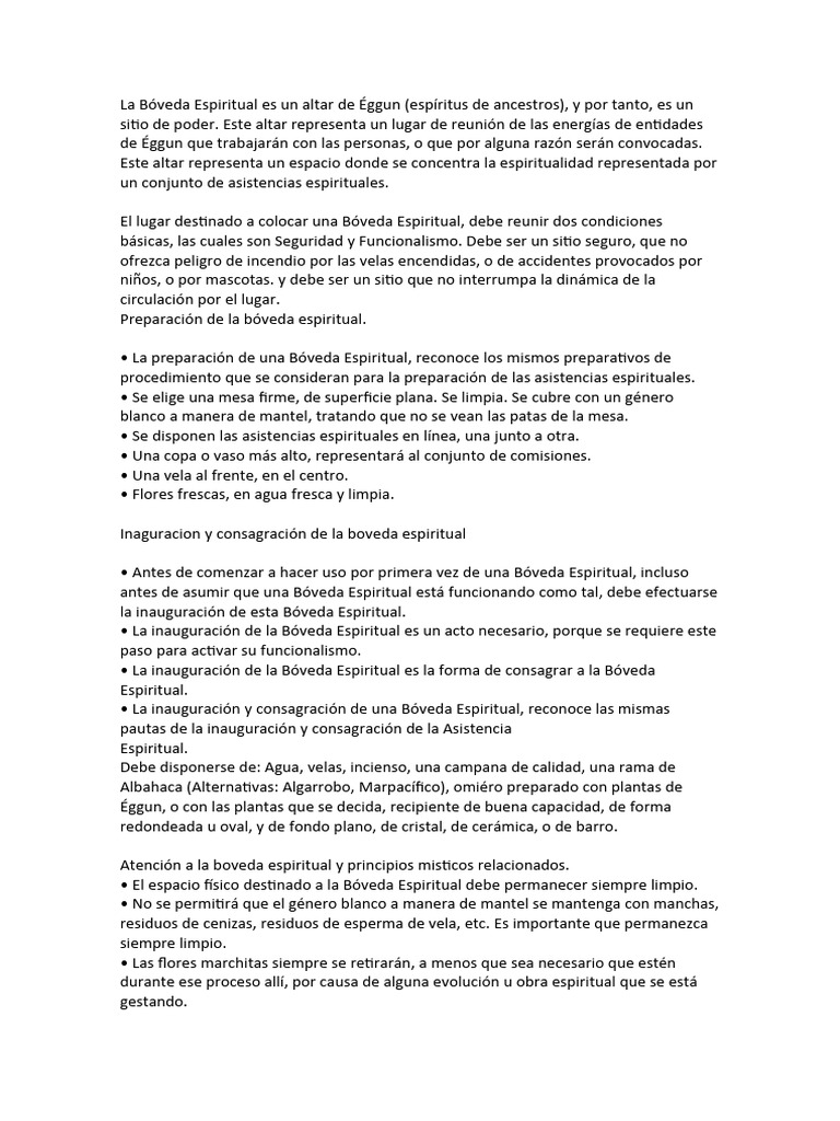 La Bóveda Espiritual Es Un Altar de Éggun | PDF