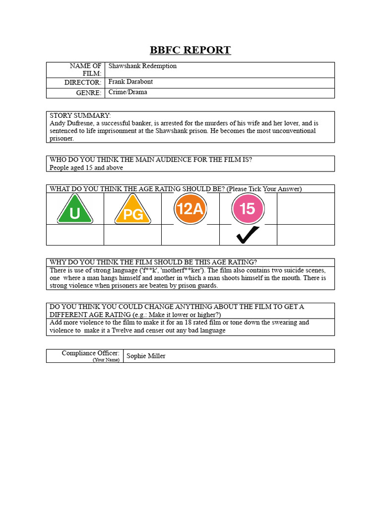 BBFC Report - Level 2 | PDF