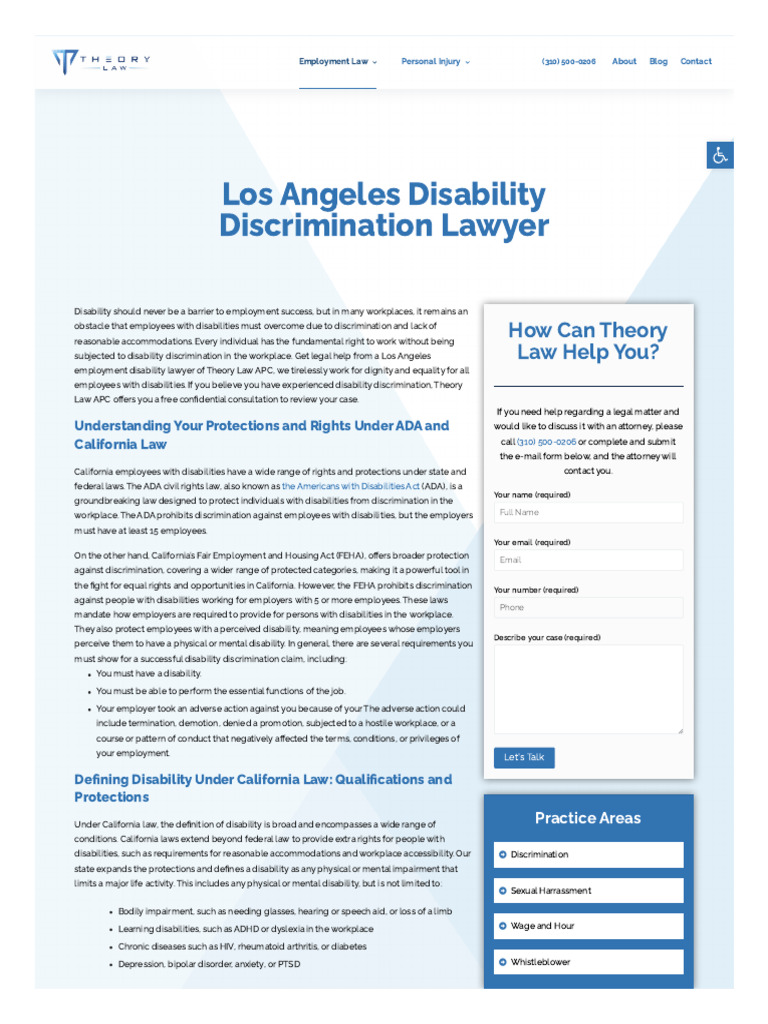 Los Angeles Disability Discrimination Law | PDF | Sexual Harassment | Disability