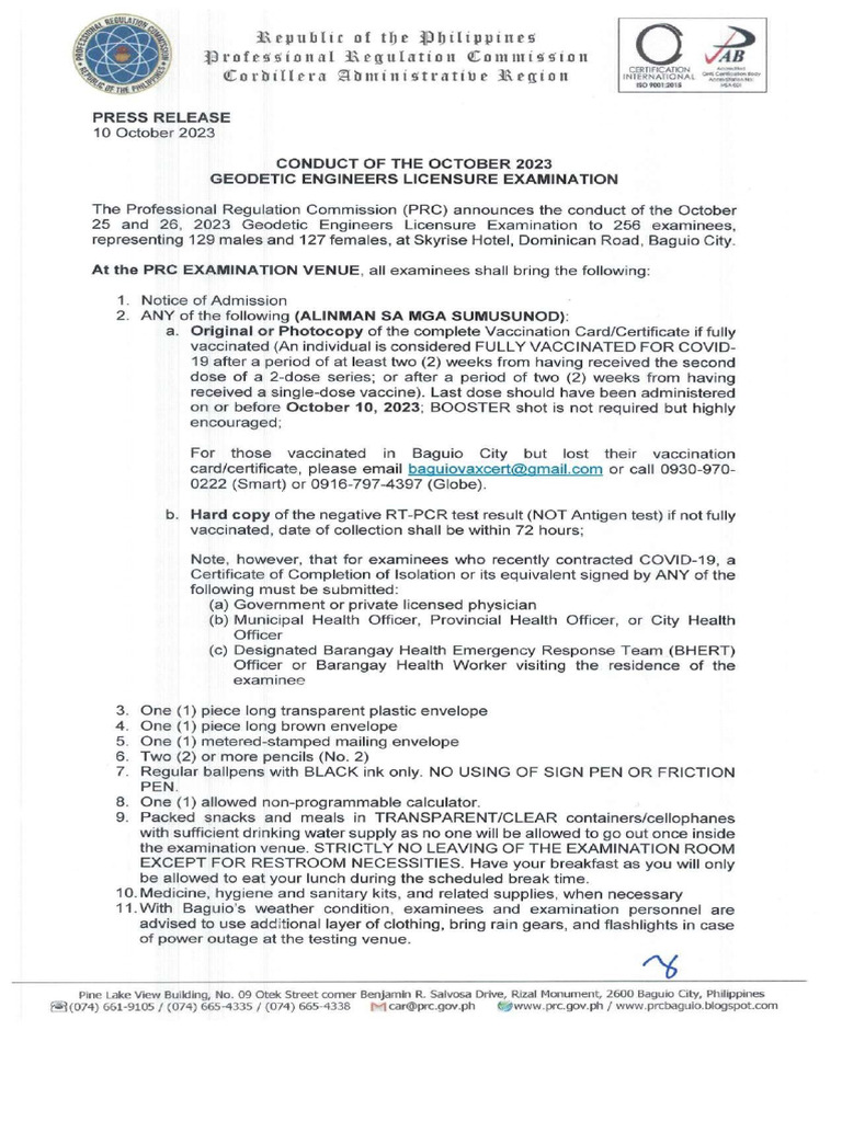 Geodetic Engineers 10-2023 | PDF