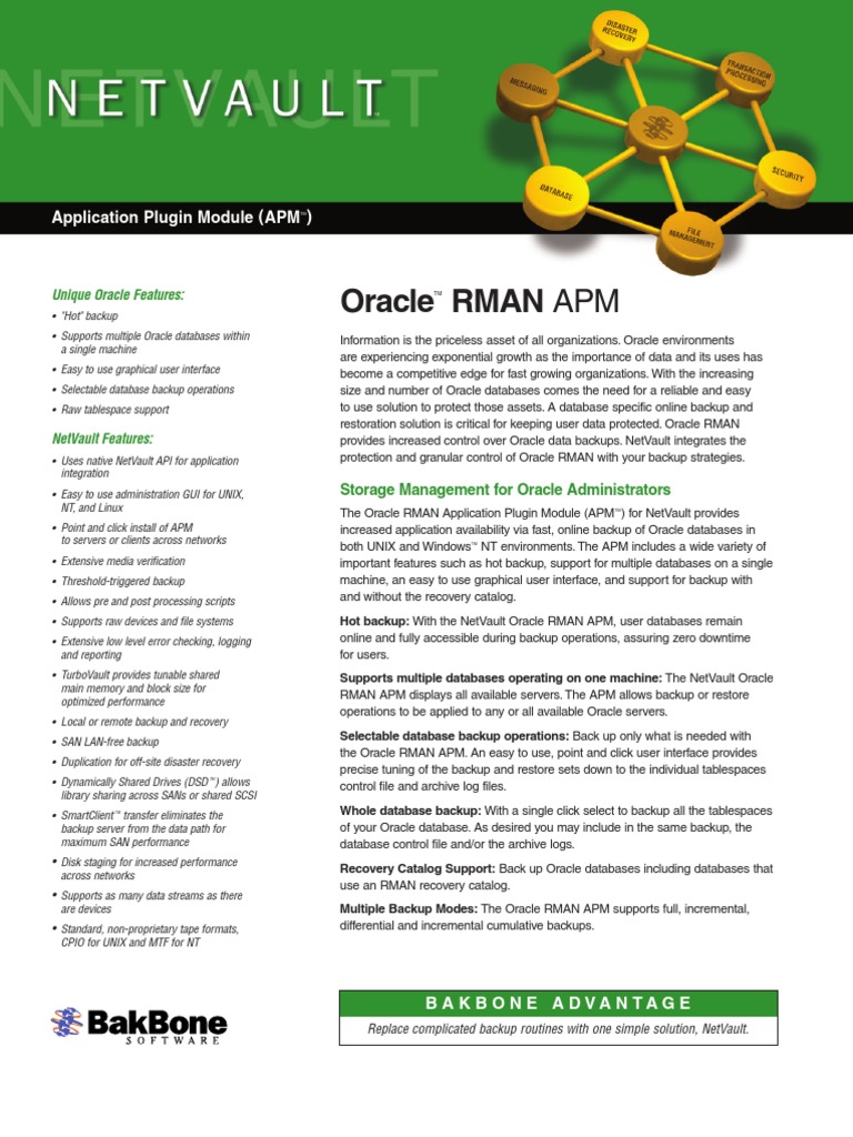 APM For Oracle RMAN | Download Free PDF | Backup | Oracle Database