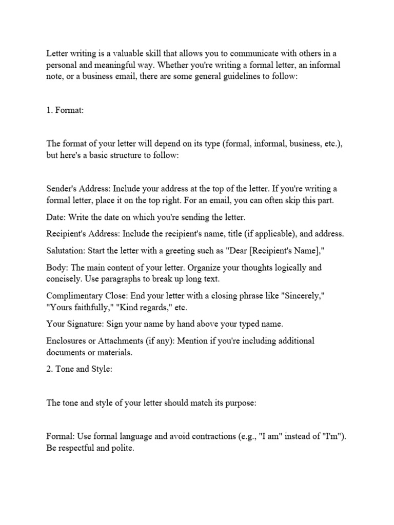 Letter Writing Is A Valuable Skill That Allows You To Communicate With ...