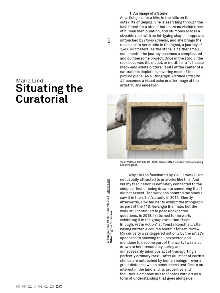Maria Lind, Situating The Curatorial | PDF