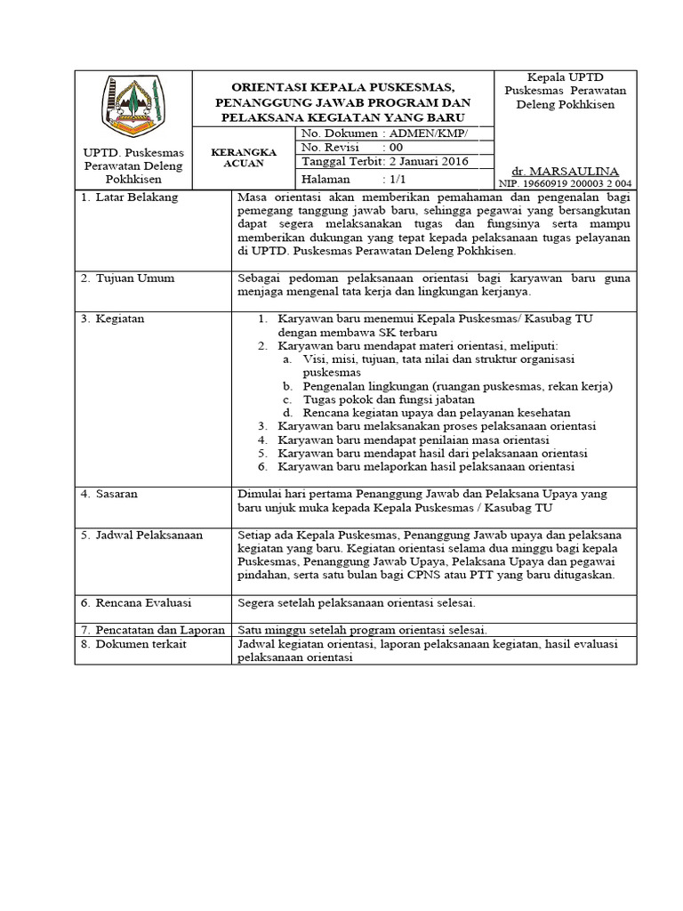 2.3.5 EP 2 Kerangka Acuan Program Orientasi | PDF