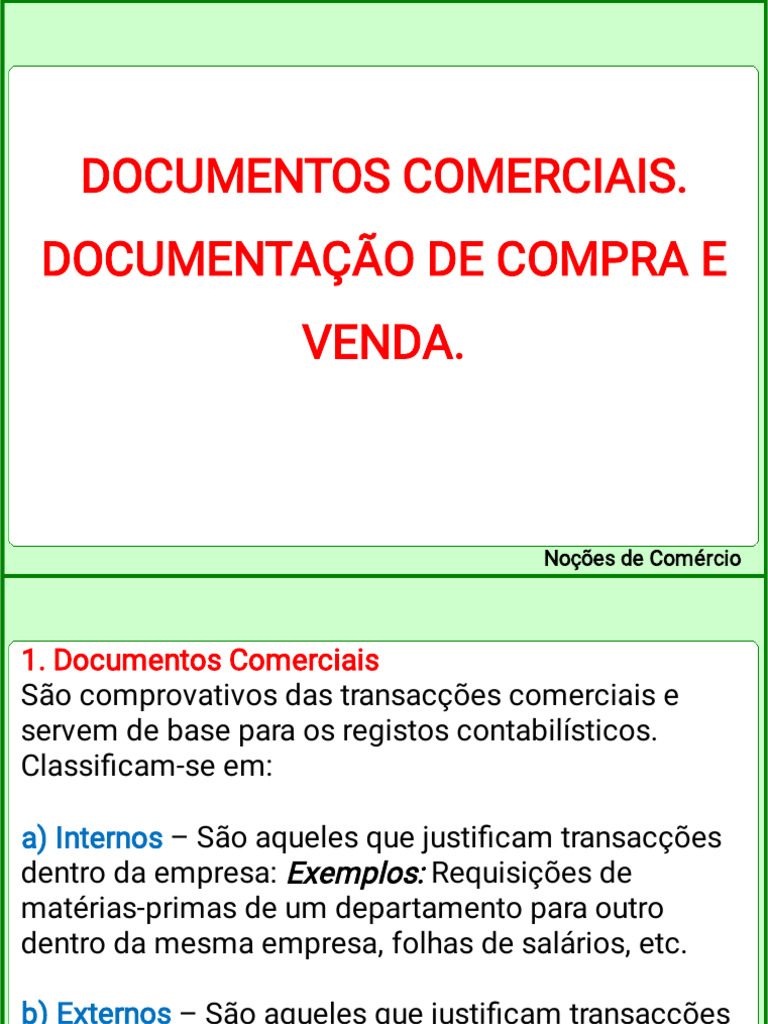 Documentos Comerciais | PDF | Transporte de mercadorias | Business