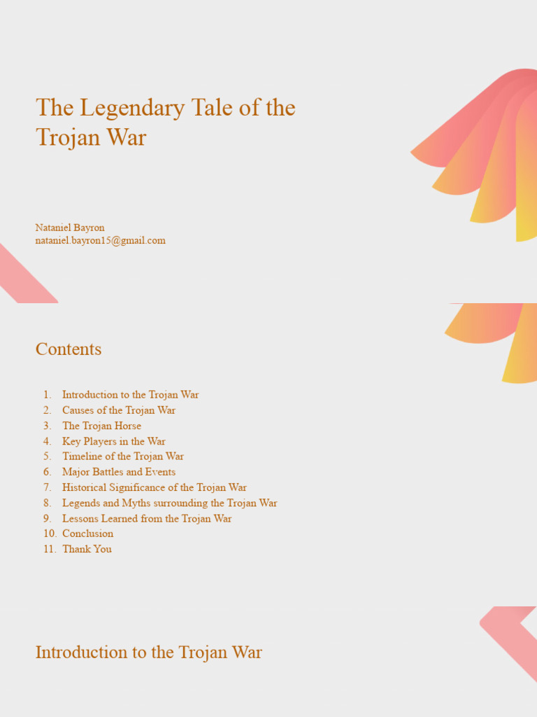 The Legendary Tale of The Trojan War | PDF | Trojan War | Greek Mythology