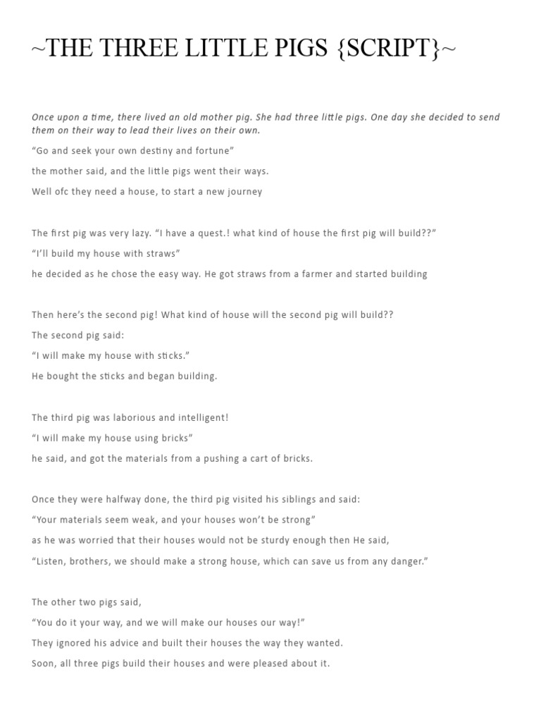 The Three Little Pigs | PDF